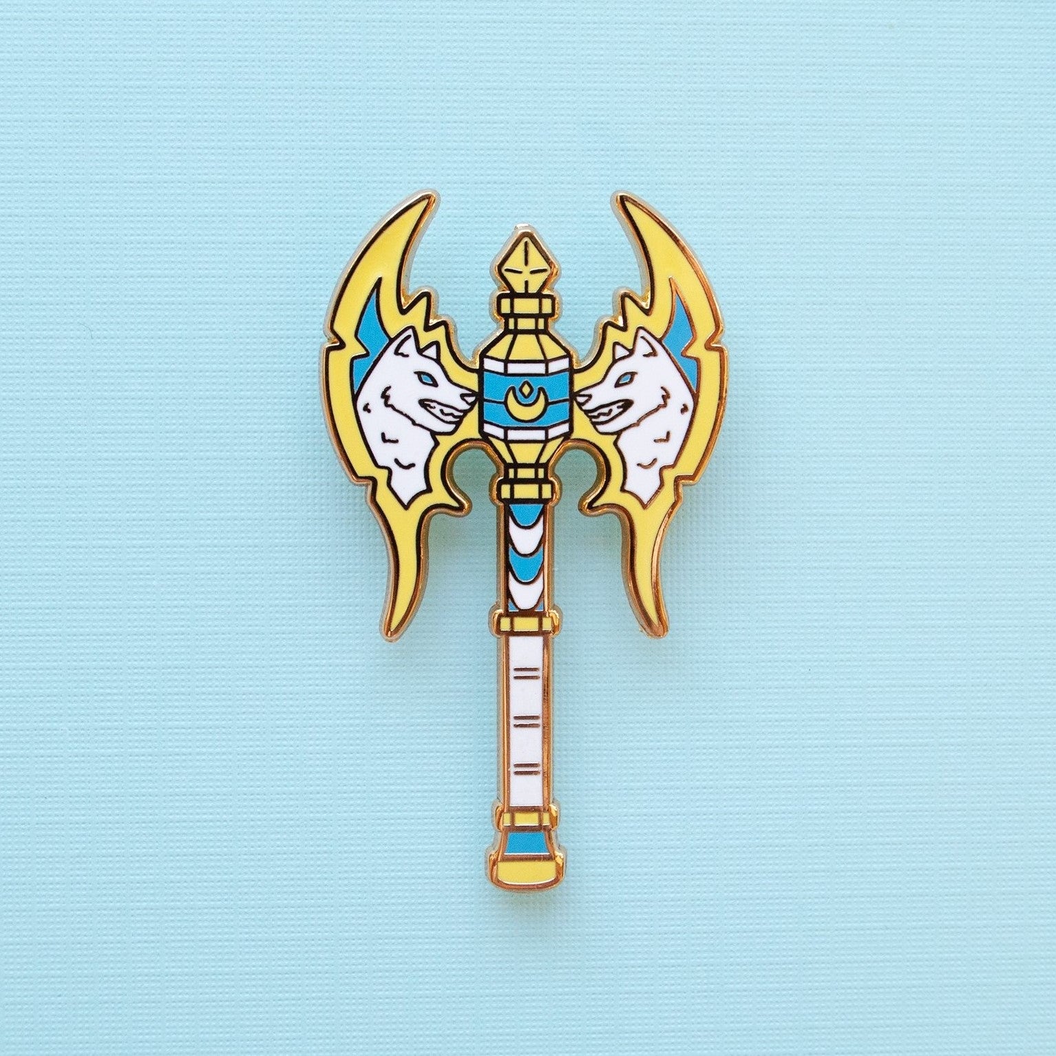 Double-Headed Wolf Battle Axe (Light) | Enamel Pin – Mochiville